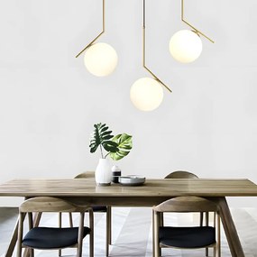 Toolight Toolight, stropní lampa skleněná koule z bílého zlata 1xE27, G106-1W, zlatá-bílá, OSW-09731