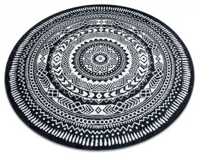 Dywany Luszczow Kulatý koberec FUN Napkin ubrousek - černý Rozměr koberce: 120 cm KRUH