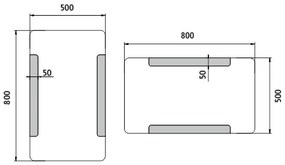 Nimco LED zrcadlo 500x800 - ZP 18001