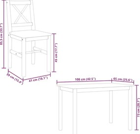vidaXL 5dílný jídelní set a bílý [240883] Barva: Bílá
