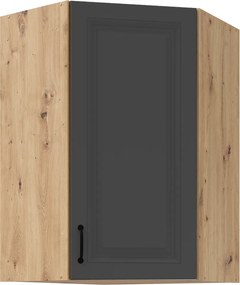 STILO gr | horní skříňka 60x60 GN-90 1F (45°) rohová s policemi | VYSOKÁ | UNI dvířka | artisan/grafit