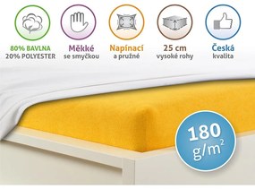 B.E.S. - Petrovice, s.r.o. Prostěradlo Froté PERFECT - Sytá žlutá 200 x 200