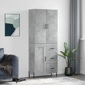 Skříň highboard betonově šedá 69,5x34x180 cm kompozitní dřevo,  3196023