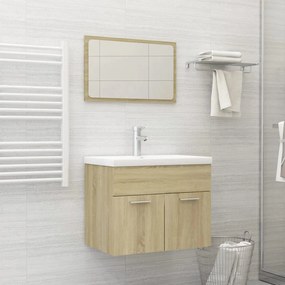 vidaXL Set koupelnového nábytku dřevotříska [3071321] Barva: šedá s vysokým leskem