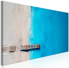 Obraz - Sea and Wooden Bridge (1 Part) Narrow Blue