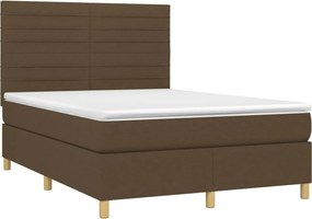 Box spring postel s matrací tmavě hnědá 140x190 cm textil 3142412