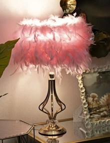 Stolní lampa Tarty 54 cm růžovo-zlatá
