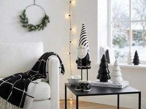 Vánoční skřítek STRIPE GNOME 41 cm, černo-bílý