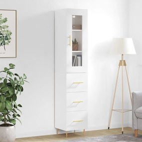 vidaXL Skříň highboard 34,5 x 34 x 180 cm kompozitní dřevo [3199226] Barva: bílá s vysokým leskem