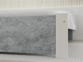 Postel IKAROS 120 x 200 cm, beton/bílá Matrace: Matrace Coco Maxi 20 cm, Rošt: Bez roštu