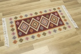 Obojstranný koberec / behúň Kilim bordový 3