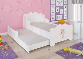 Dětská postel s matracemi XIMENA II 160x80 Motiv: DÍVKA S KŘÍDLY