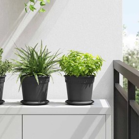 Květináče 24 ks Černá Plast 3403268