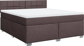 Box spring postel s matrací tmavě hnědá 180x200 cm textil 3285970