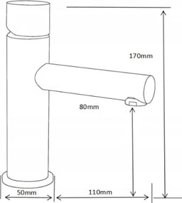 Mexen ELBA ONE - umyvadlová baterie s designovým ovládáním, Černá-Chromová, 74101-77