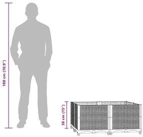 vidaXL Marketos Vyvýšený záhon 80 x 80 x 38 cm polypropylen
