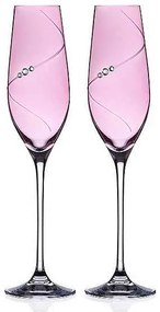 Diamante Silhouette Pink sklenice na sekt 210 ml, 2 ks