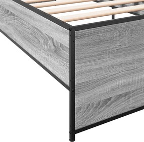 vidaXL Rám postele 90 x 200 cm kompozitní dřevo a kov [845244] Barva: kouřový dub
