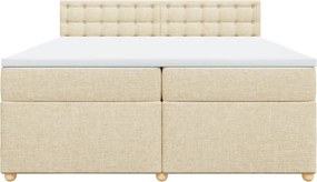Box spring postel s matrací krémová 200x200 cm textil 3286806