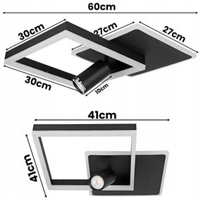 LED Stropní svítidlo LED/38W/230V + 1xGU10/30W černá