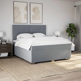 Box spring postel s matrací světle šedá 180 x 200 cm textil 3292867