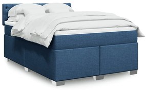 Box spring postel s matrací modrá 140x200 cm textil 3285924