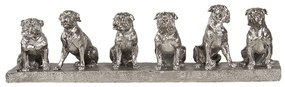 Stříbrná dekorativní smečka psů - 52*12*14 cm