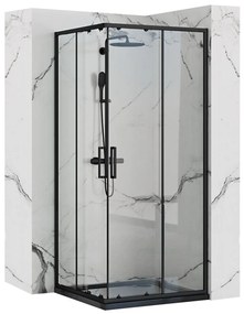 Čtvercový sprchový kout REA PUNTO 80x80 cm, chrom se sprchovou vaničkou Savoy bílá