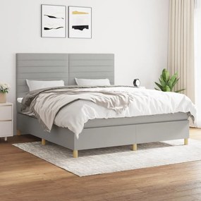 Box spring postel s matrací světle šedá 180 x 200 cm textil,  3142433