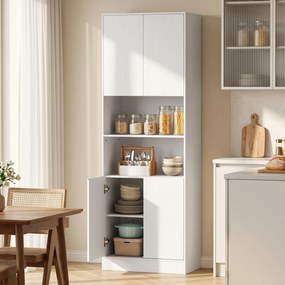 HOMCOM kuchyňská skříň/skříň na potraviny 170 cm s nastavitelnou policí, bílá