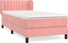 Box spring postel s matrací růžová 90x200 cm samet 3127594