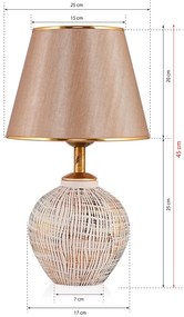 Opviq Stolní lampa TM288, Krémová, Zlatá