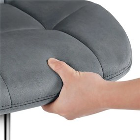 Sada 2 ks – Barová židle – tmavě šedá, 44 cm (šířka) × 50,5 cm (hloubka) × 89 cm – 111 cm (výška) (266864289937)