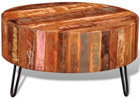 Konferenční stolek masivní recyklované dřevo kulatý - Default Title