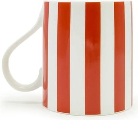 Hrnek Ahoy, 350 ml – porcelán Fine Bone China, červené pruhy, námořnický design