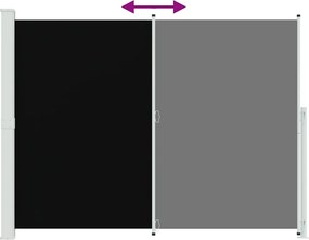 Zatahovací boční markýza 220 x 314 cm černá 313423