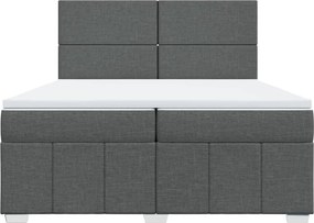 Box spring postel s matrací tmavě šedá 200x200 cm textil 3291769