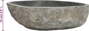 vidaXL Umyvadlo říční kámen oválné 45–53 cm [146214]