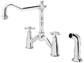 F-Design Lacrima, 3-otvorová dřezová baterie s výsuvným samostatným výtokem, chrom lesklý, FD1-LRA-8-11