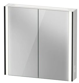 Duravit XViu - Zrcadlová skříňka s osvětlením, Icon verze, 820x156 mm, černá matná XV71420B2B2