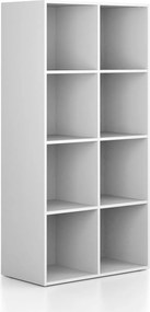 Regál FRAME, nižší, 2 sloupce, 1735 x 872 x 450 mm, bílá