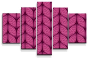 Sablio Obraz - 5-dílný Pletení ve fuchsiové barvě - 125x90 cm