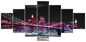 Obrat růžově nasvíceného města (210x100 cm), 40 dalších rozměrů