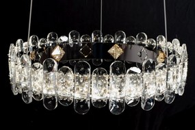 Toolight, LED závěsné svítidlo s křišťály APP1041-CP + dálkové ovládání, chromová, OSW-09472
