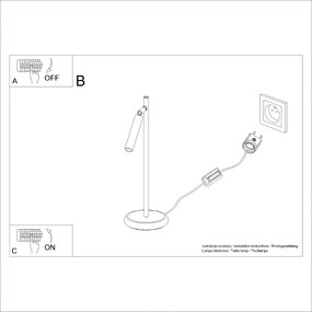 Sollux Lighting Stolní lampa PASTELO černá