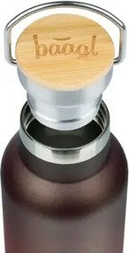 BAAGL Termoláhev s bambusovým víčkem Gradient červeno-černá 500 ml