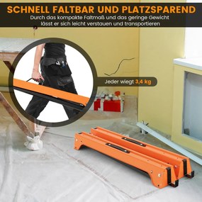 Costway Kompaktní stojan na elektrické nářadí 2 Pack skládací pila Horses