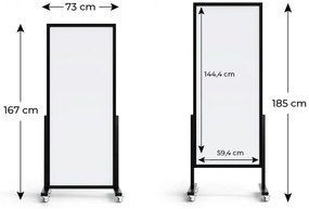 Mobilní tabule 73 x 167 cm ALLboards COLOR VERT1565_BK