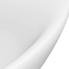 Luxusní umyvadlo přepad oválné matné bílé 58,5 x 39 cm keramika 146932