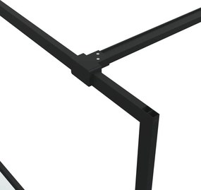 Sprchová zástěna walk-in černá 80x195 cm napůl mléčné ESG sklo 152125